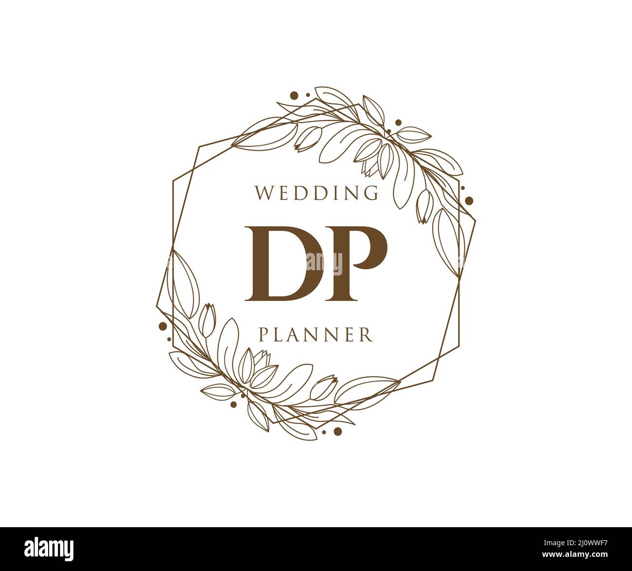DP Initials letter Wedding monogram logos collection, hand drawn modern ...