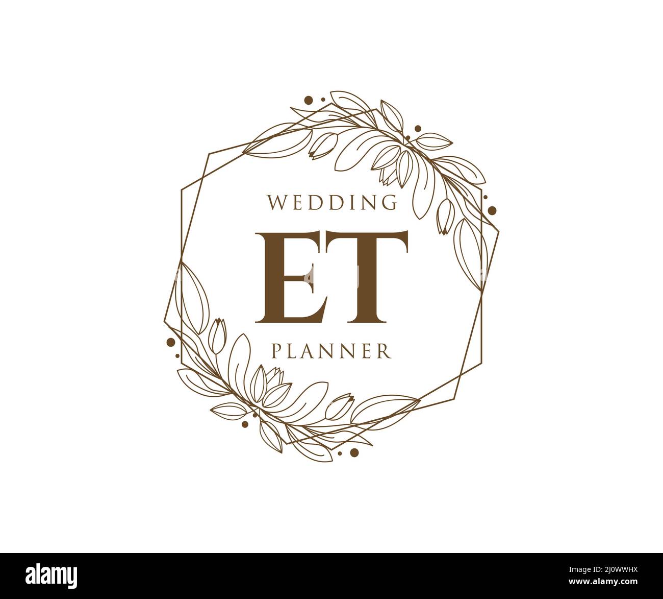 ET Initials letter Wedding monogram logos collection, hand drawn modern ...