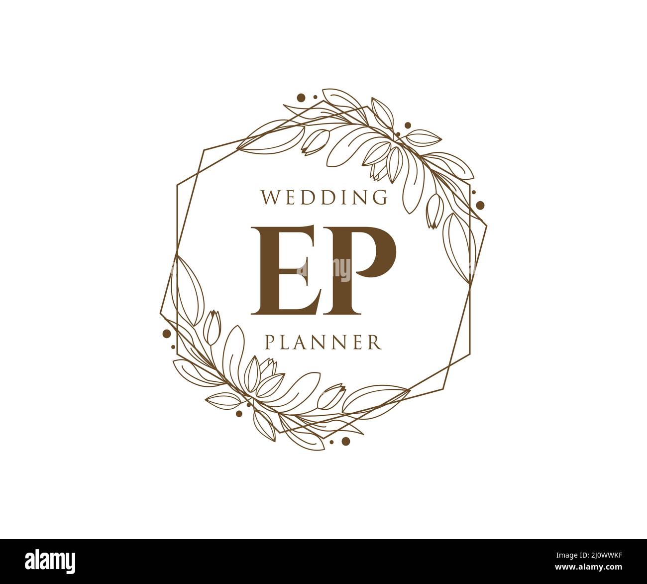 EP Initials letter Wedding monogram logos collection, hand drawn modern ...