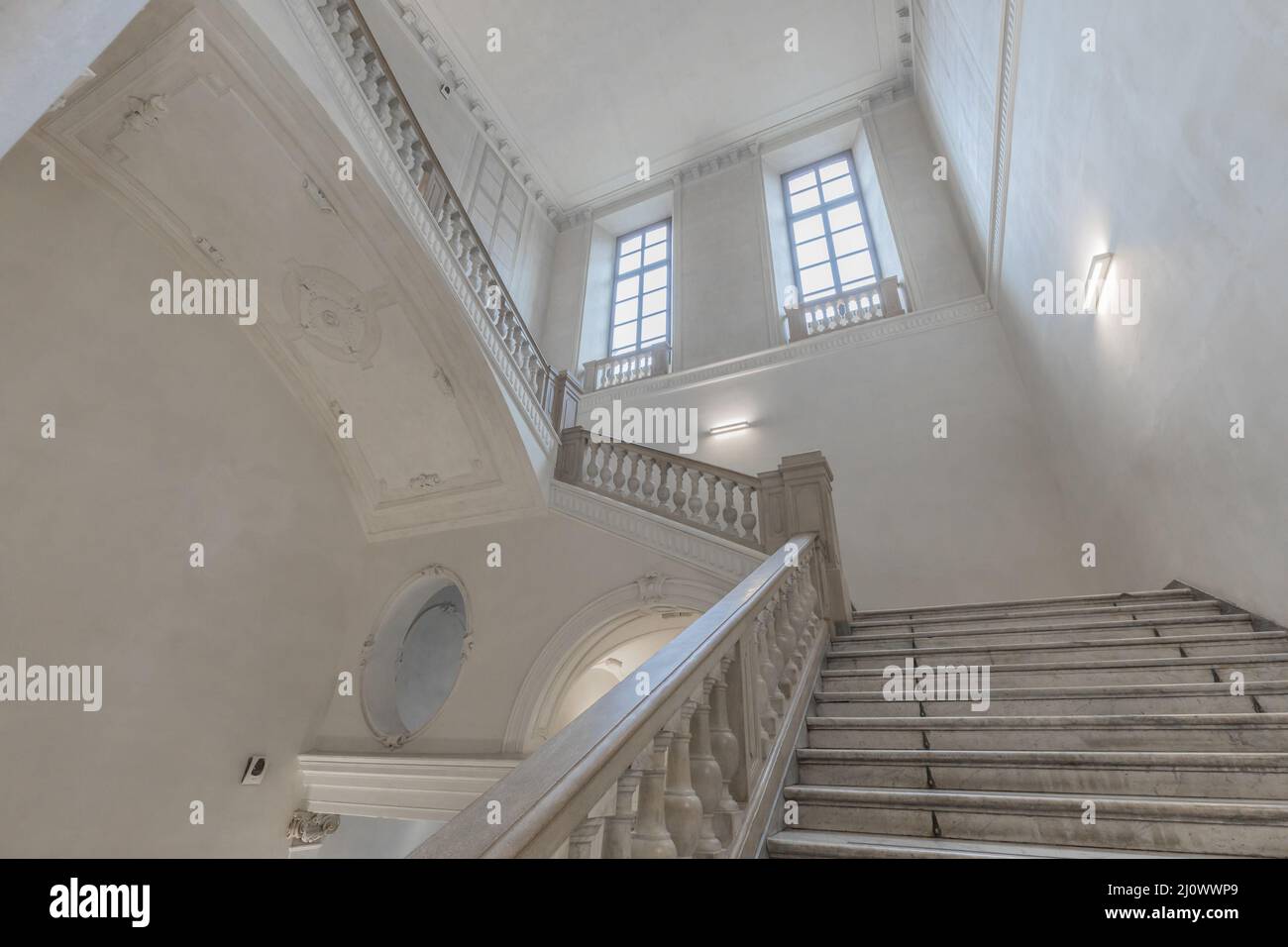 Luxury staircase made of marble in an antique Italian palace Stock ...