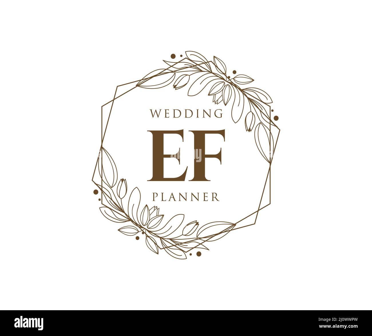 EF Initials letter Wedding monogram logos collection, hand drawn modern ...