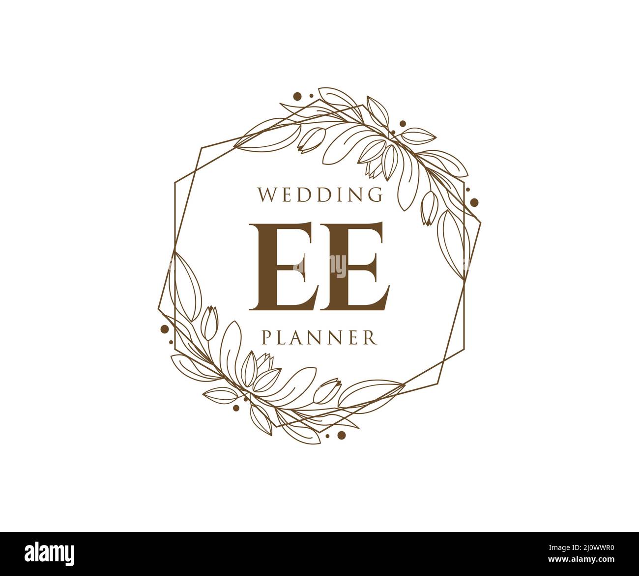 EE Initials letter Wedding monogram logos collection, hand drawn modern ...