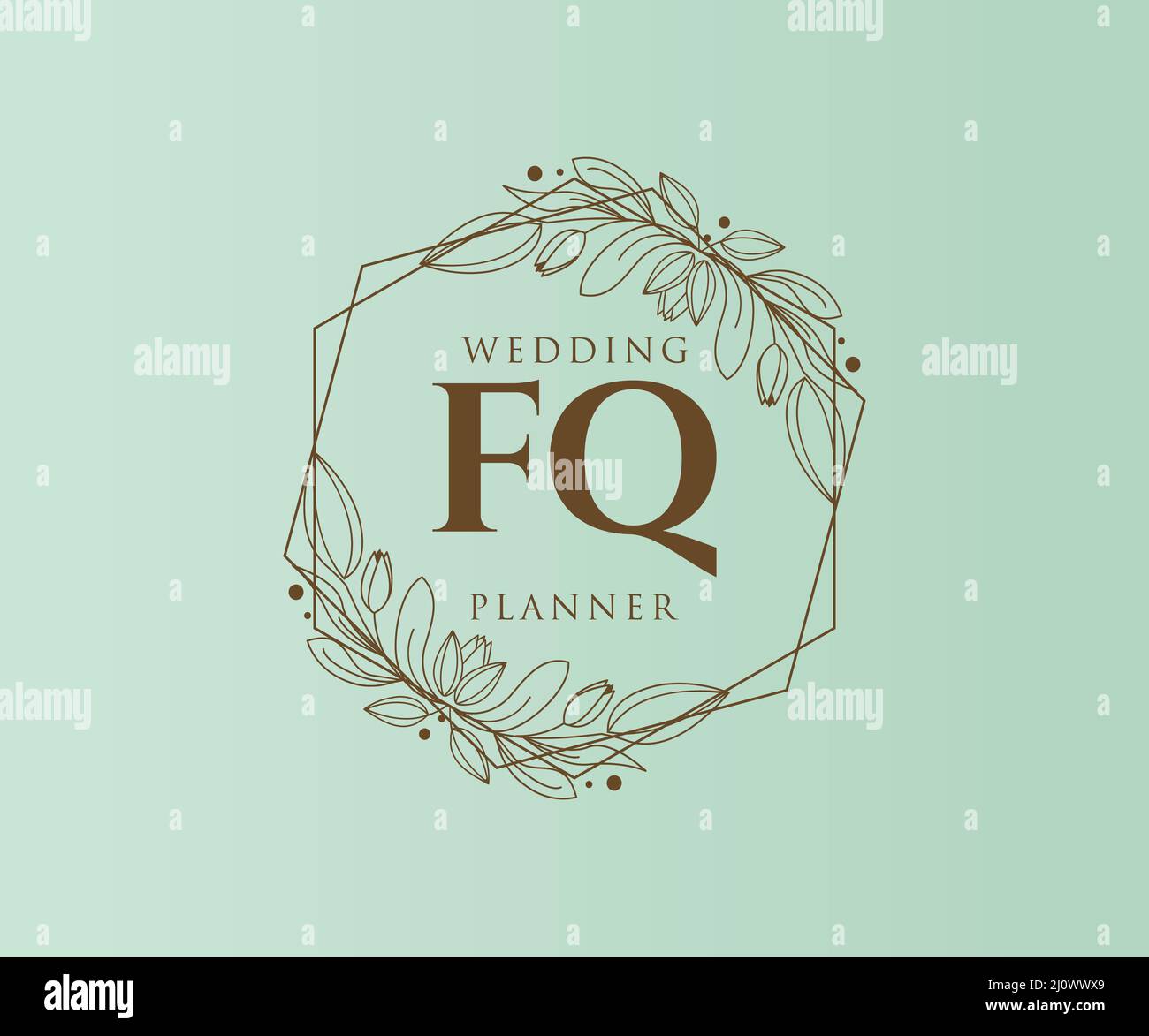 FQ Initials letter Wedding monogram logos collection, hand drawn modern ...