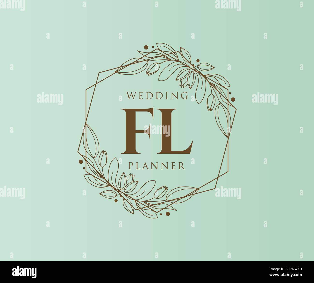 FL Initials letter Wedding monogram logos collection, hand drawn modern ...