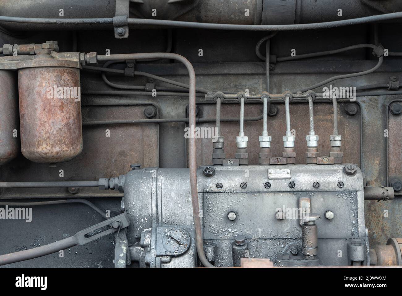 Detail of a diesel engine Stock Photo - Alamy