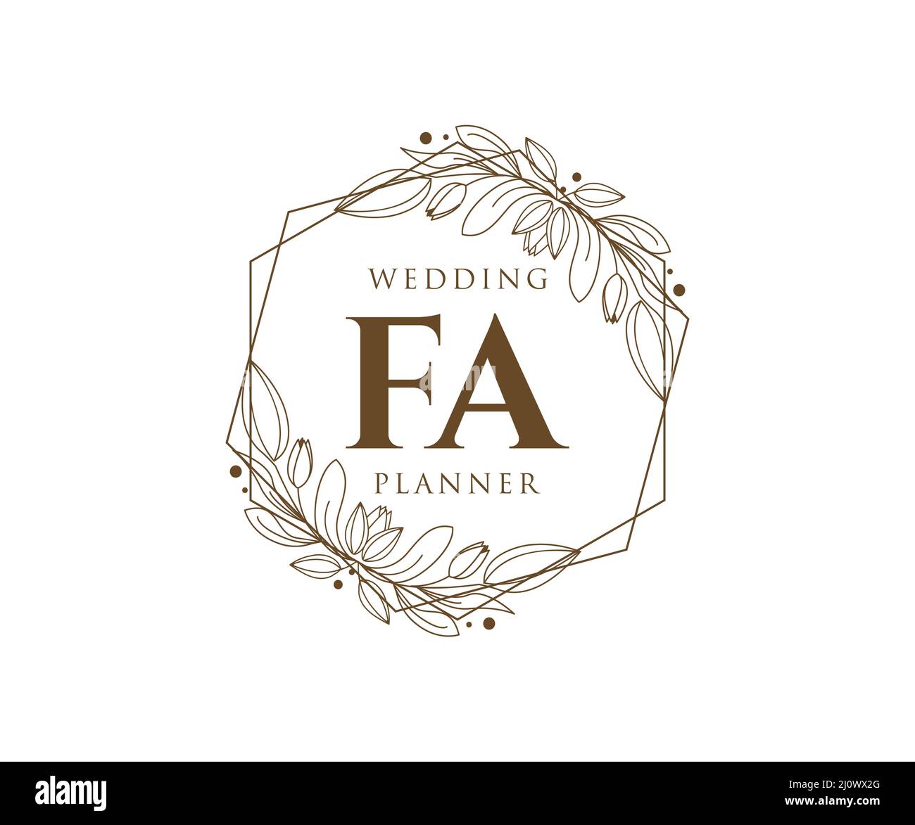 FA Initials letter Wedding monogram logos collection, hand drawn modern ...