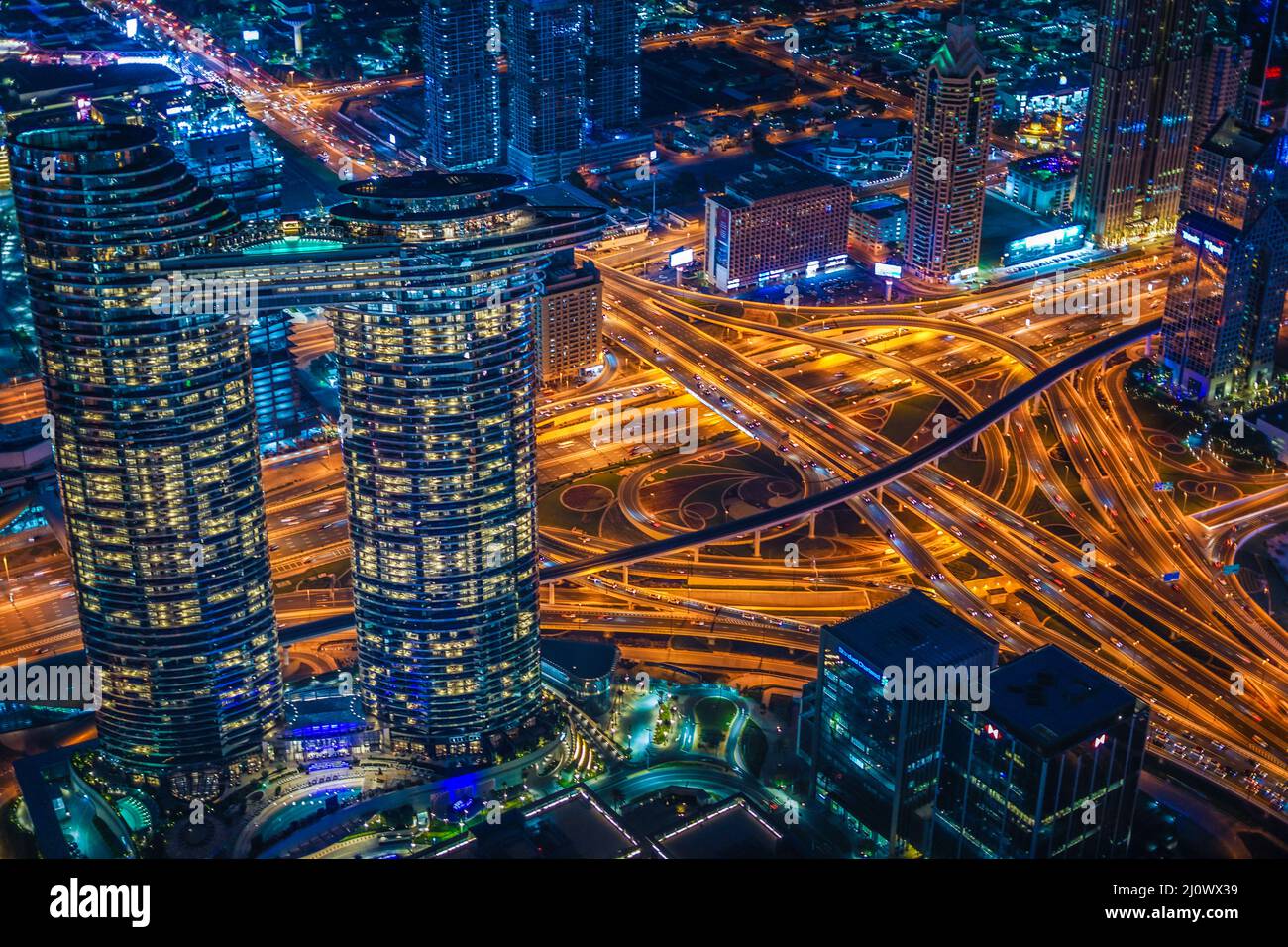 Dubai night view seen from the observation deck of Burj Khalifa Stock Photo - Alamy