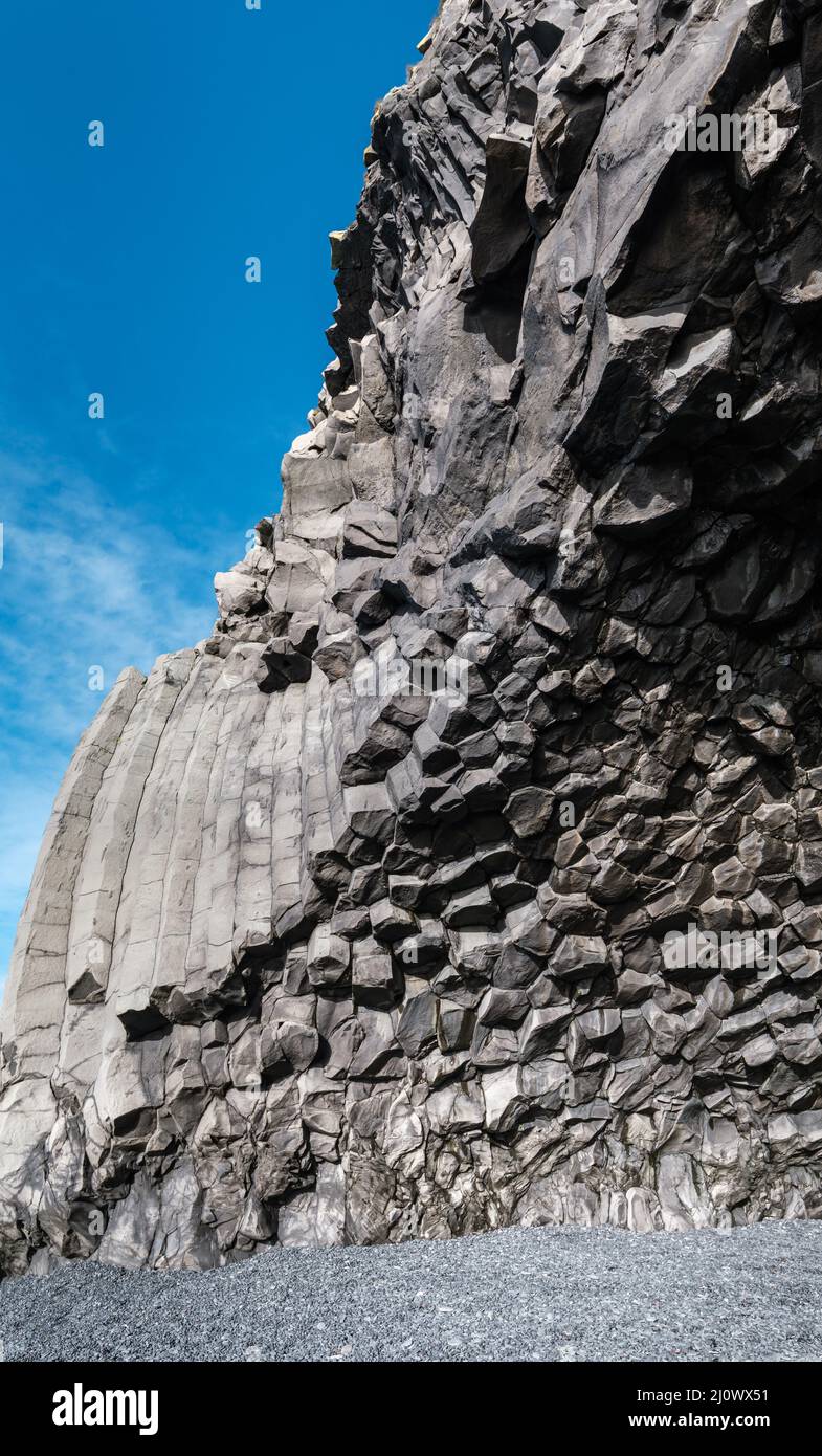 Basalt rock pillars columns at Reynisfjara beach near Vik, South ...