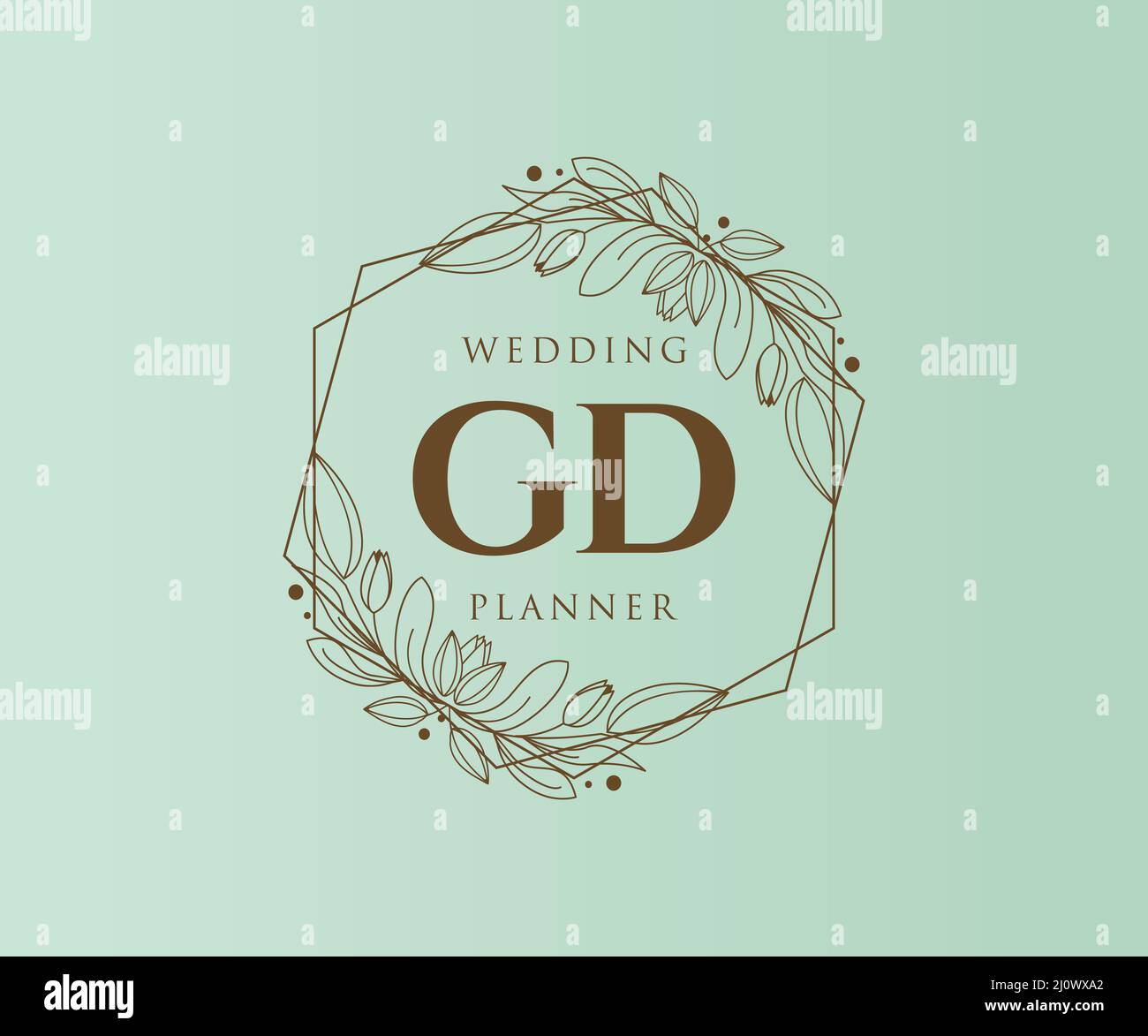 GD Initials letter Wedding monogram logos collection, hand drawn modern ...
