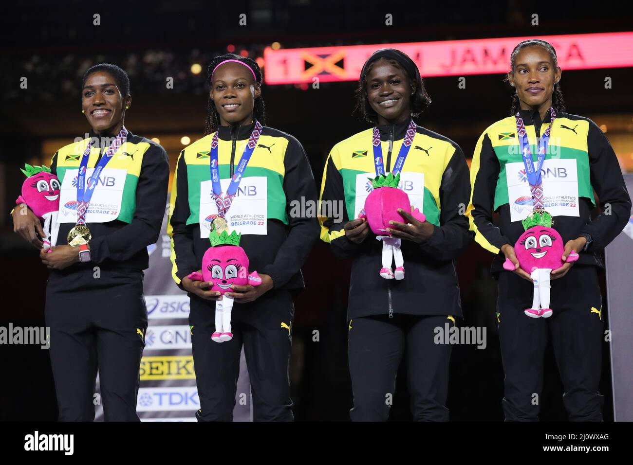 Belgrade, Serbia. 20th Mar, 2022. Janieve Russell, Roneisha McGregor ...