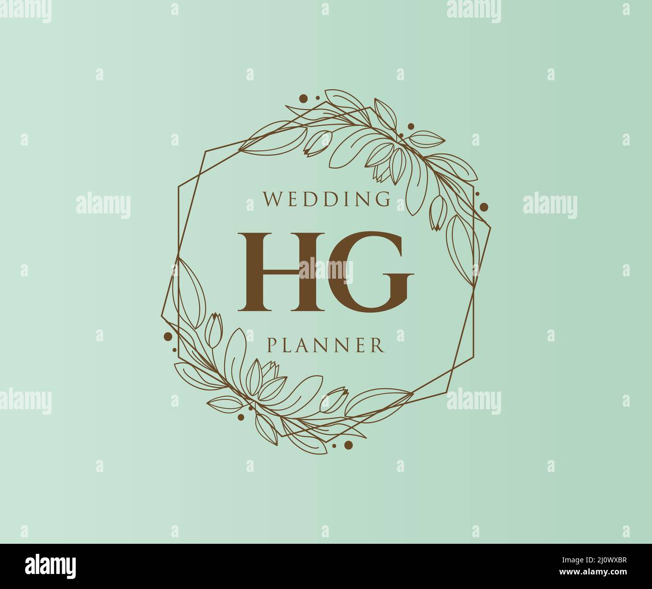HG Initials letter Wedding monogram logos collection, hand drawn modern ...