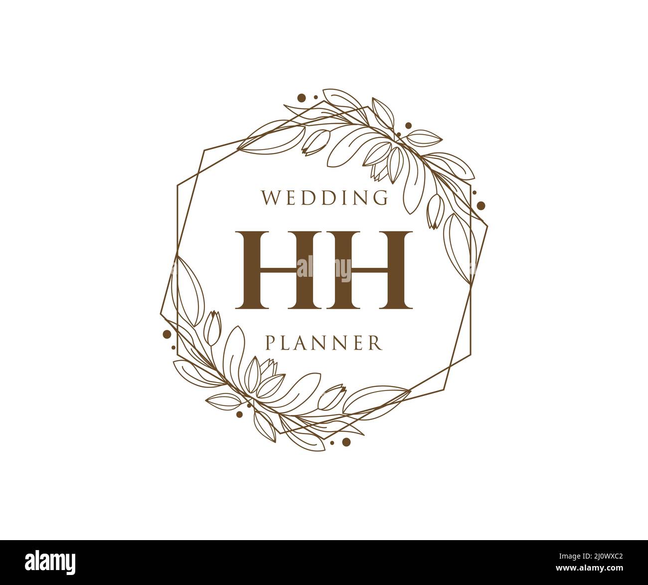 HH Initials letter Wedding monogram logos collection, hand drawn modern ...