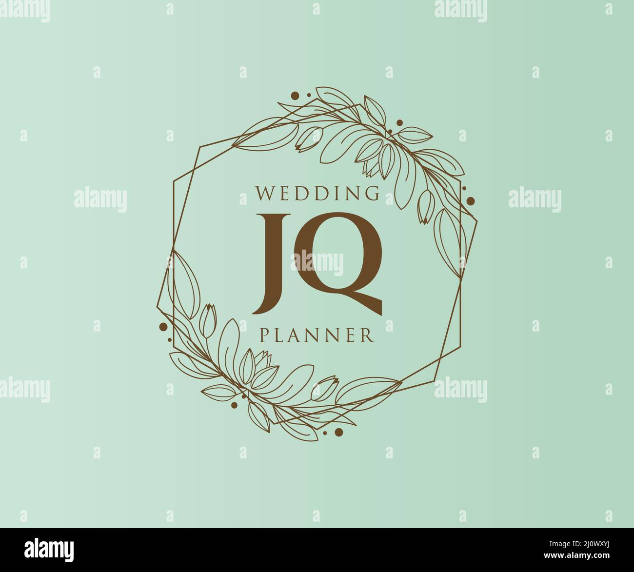 JQ Initials letter Wedding monogram logos collection, hand drawn modern ...