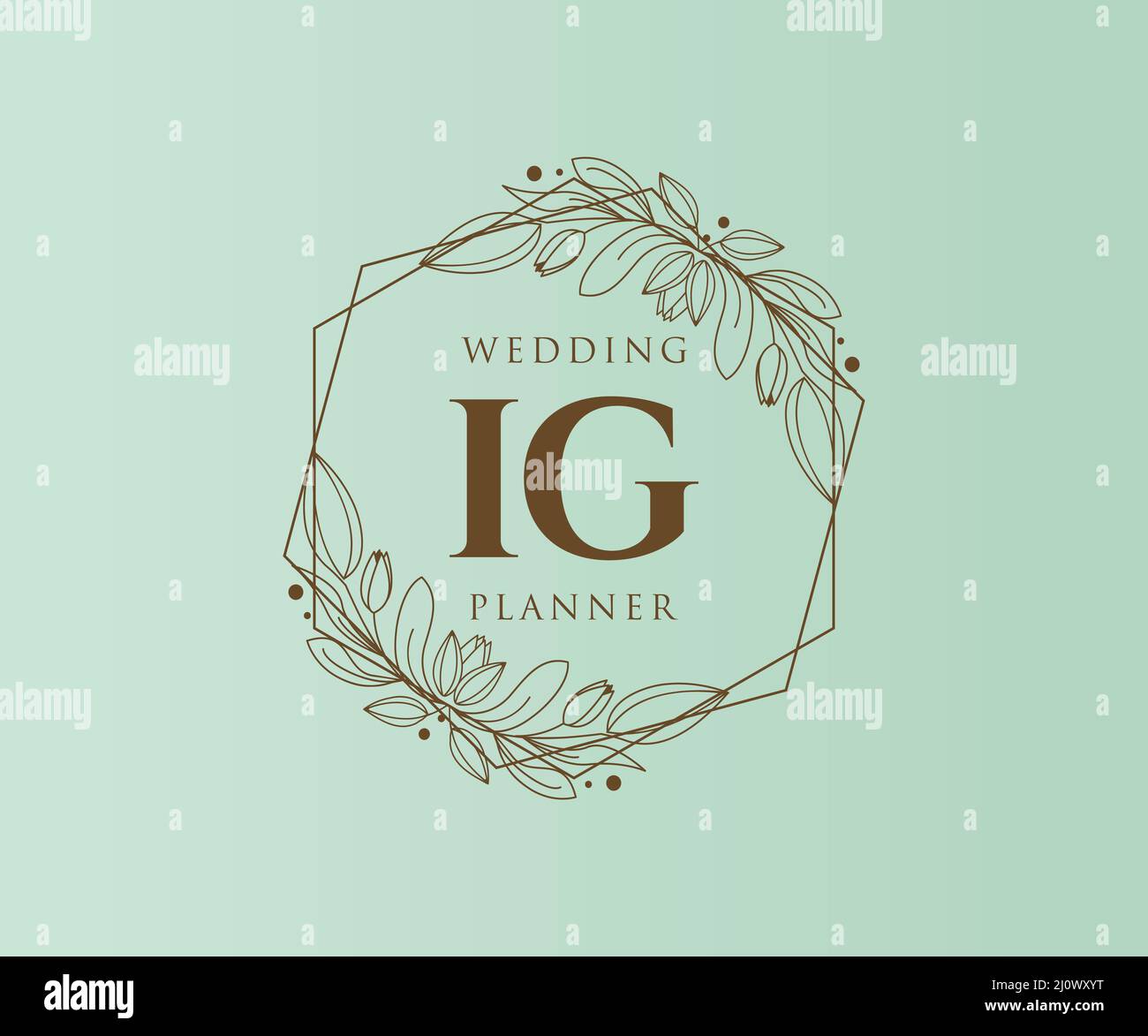 IG Initials letter Wedding monogram logos collection, hand drawn modern ...