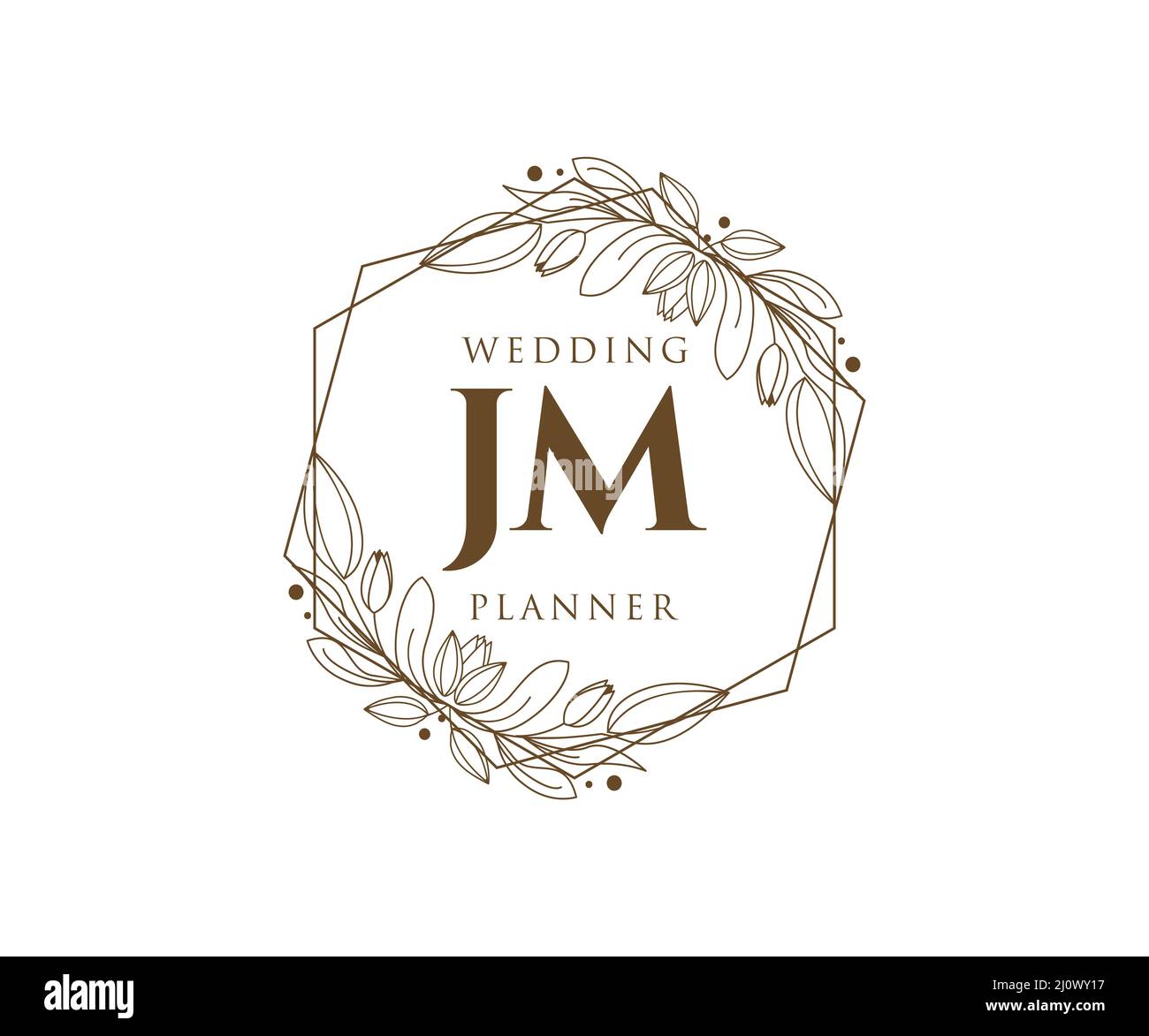 JM Initials letter Wedding monogram logos collection, hand drawn modern ...