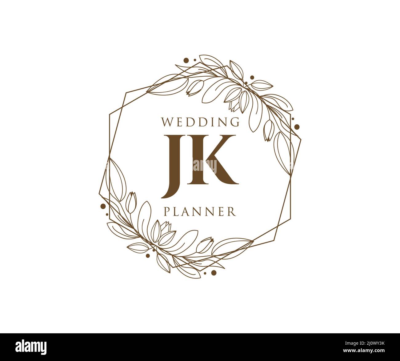 JK Initials letter Wedding monogram logos collection, hand drawn modern ...