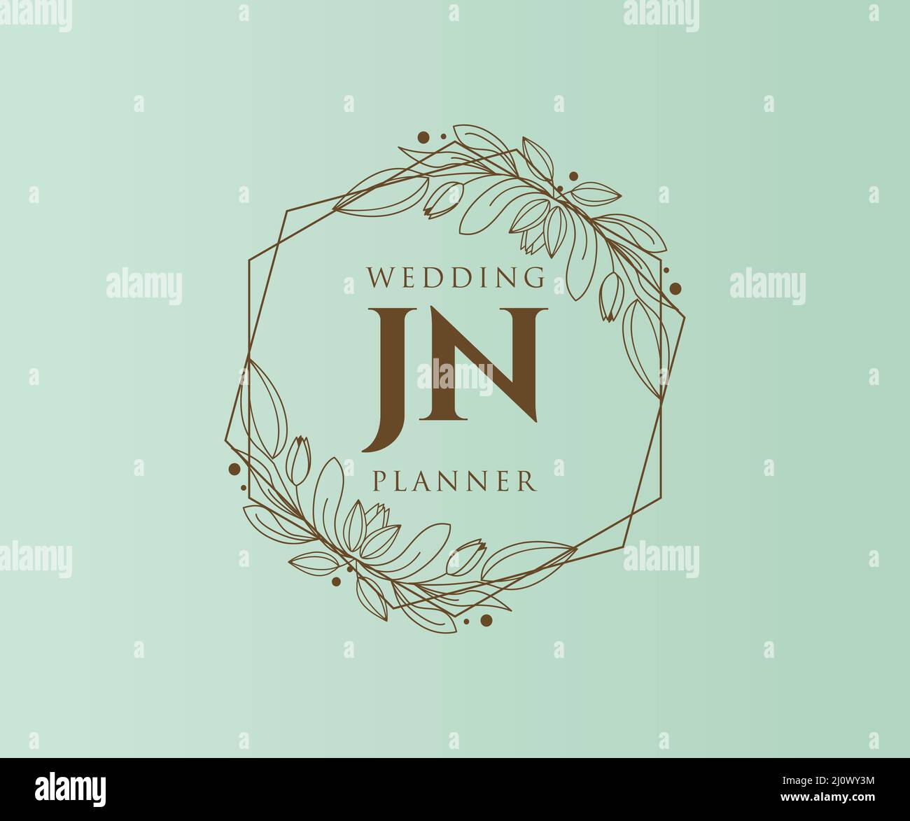 JN Initials letter Wedding monogram logos collection, hand drawn modern ...