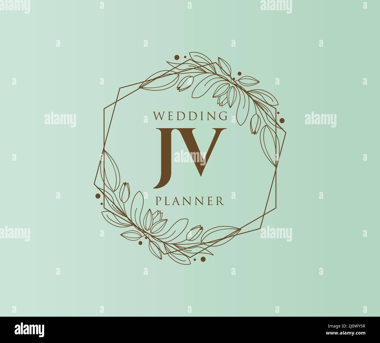 JV Initials letter Wedding monogram logos collection, hand drawn modern ...