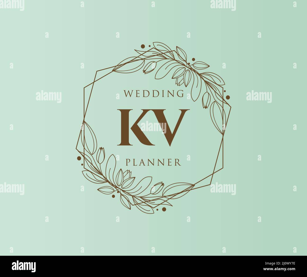 KV Initials letter Wedding monogram logos collection, hand drawn modern ...