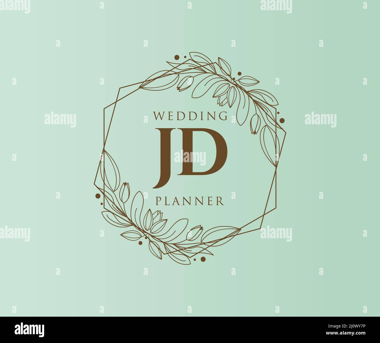 JD Initials letter Wedding monogram logos collection, hand drawn modern ...