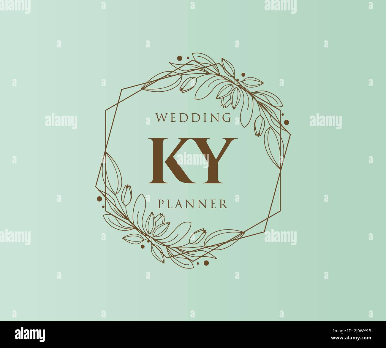 KY Initials letter Wedding monogram logos collection, hand drawn modern ...