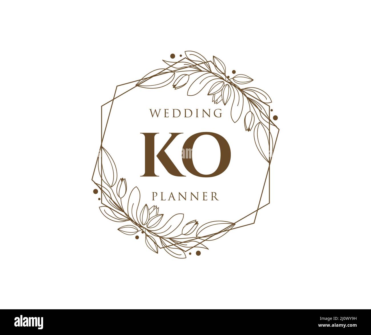 KO Initials letter Wedding monogram logos collection, hand drawn modern ...