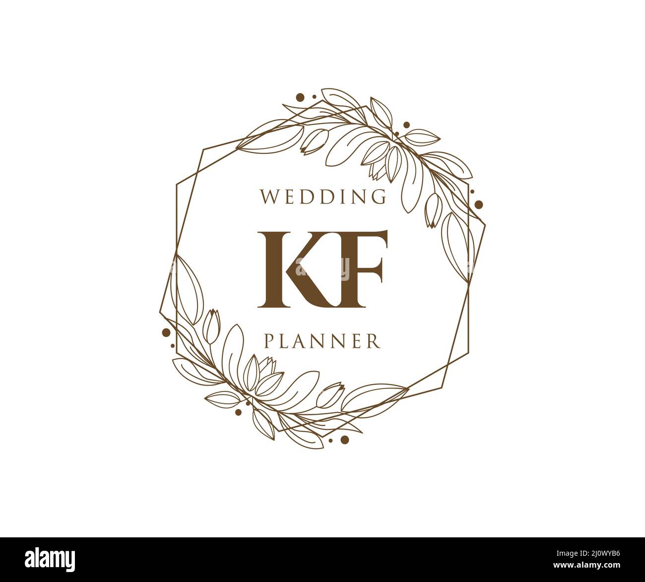 KF Initials letter Wedding monogram logos collection, hand drawn modern ...