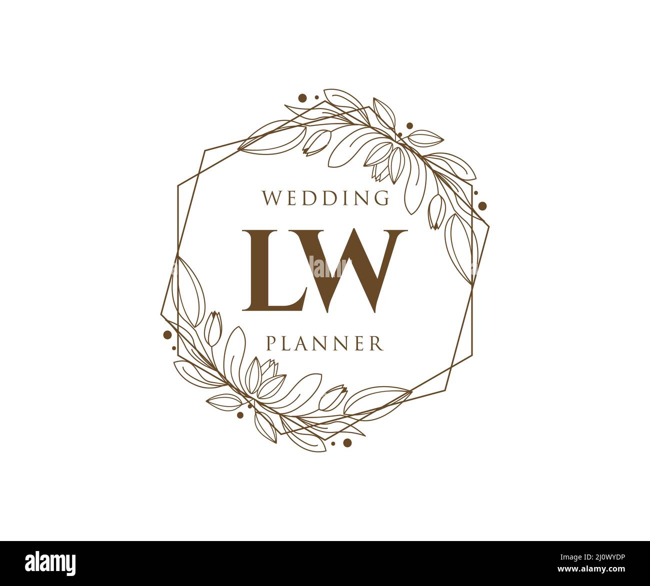 LW Initials letter Wedding monogram logos collection, hand drawn modern ...