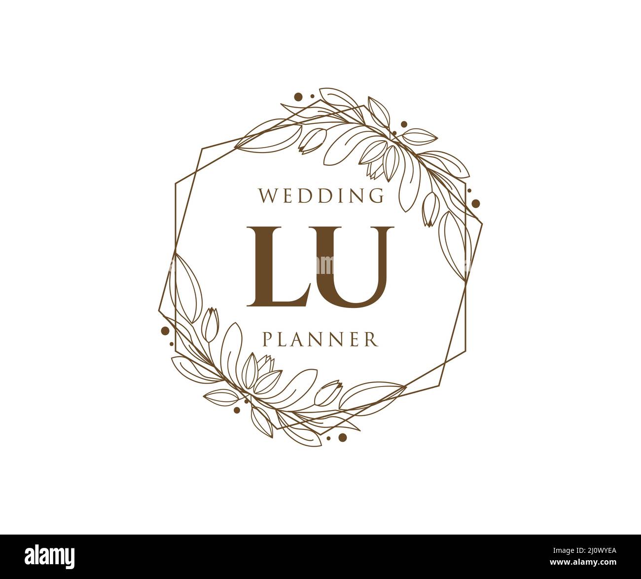 LU Initials letter Wedding monogram logos collection, hand drawn modern ...