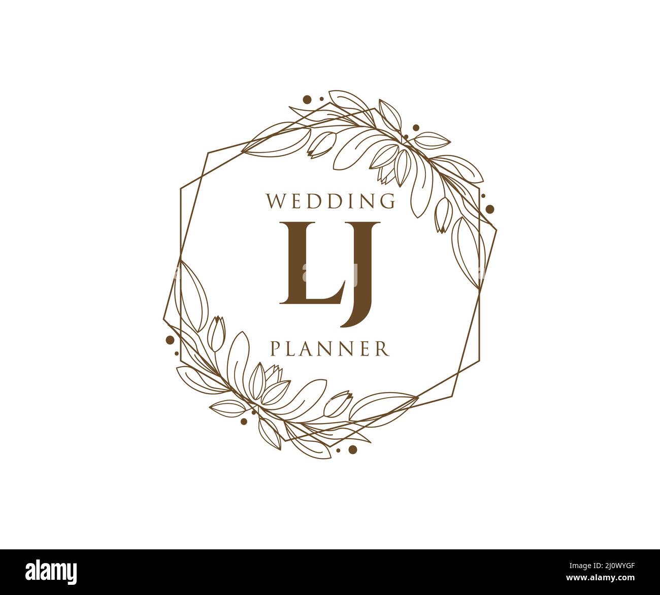 LJ Initials letter Wedding monogram logos collection, hand drawn modern minimalistic and floral ...
