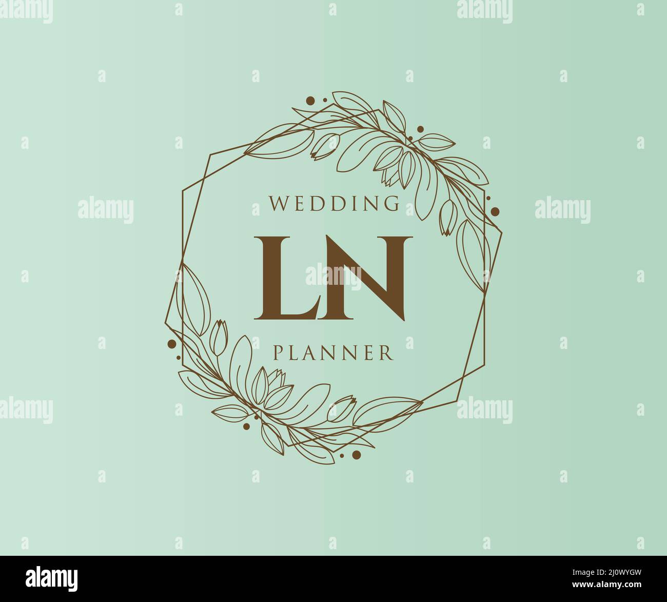 LN Initials letter Wedding monogram logos collection, hand drawn modern ...