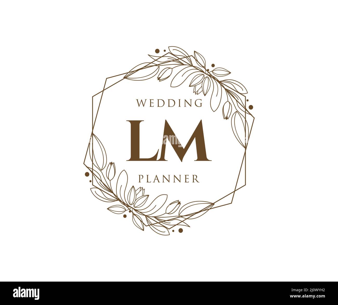 LM Initials letter Wedding monogram logos collection, hand drawn modern ...