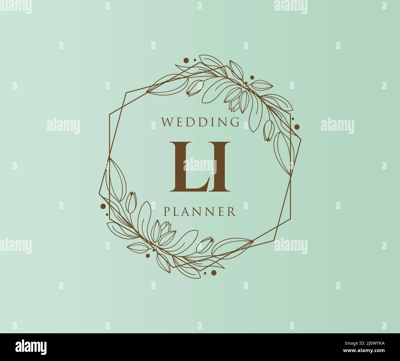 LI Initials letter Wedding monogram logos collection, hand drawn modern ...