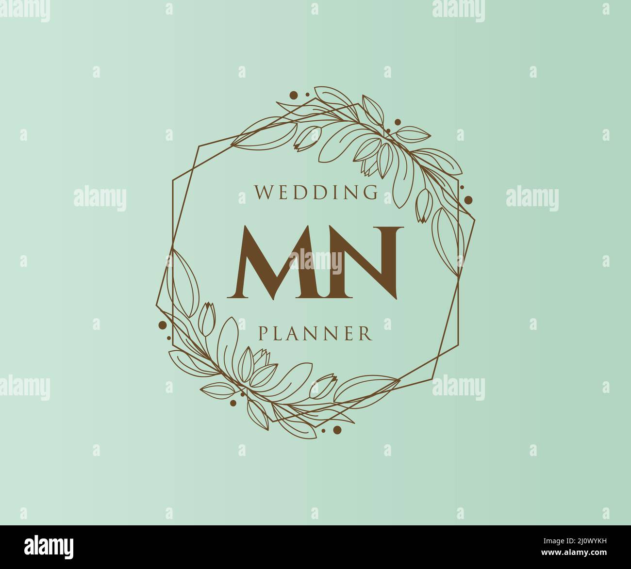 MN Initials letter Wedding monogram logos collection, hand drawn modern ...