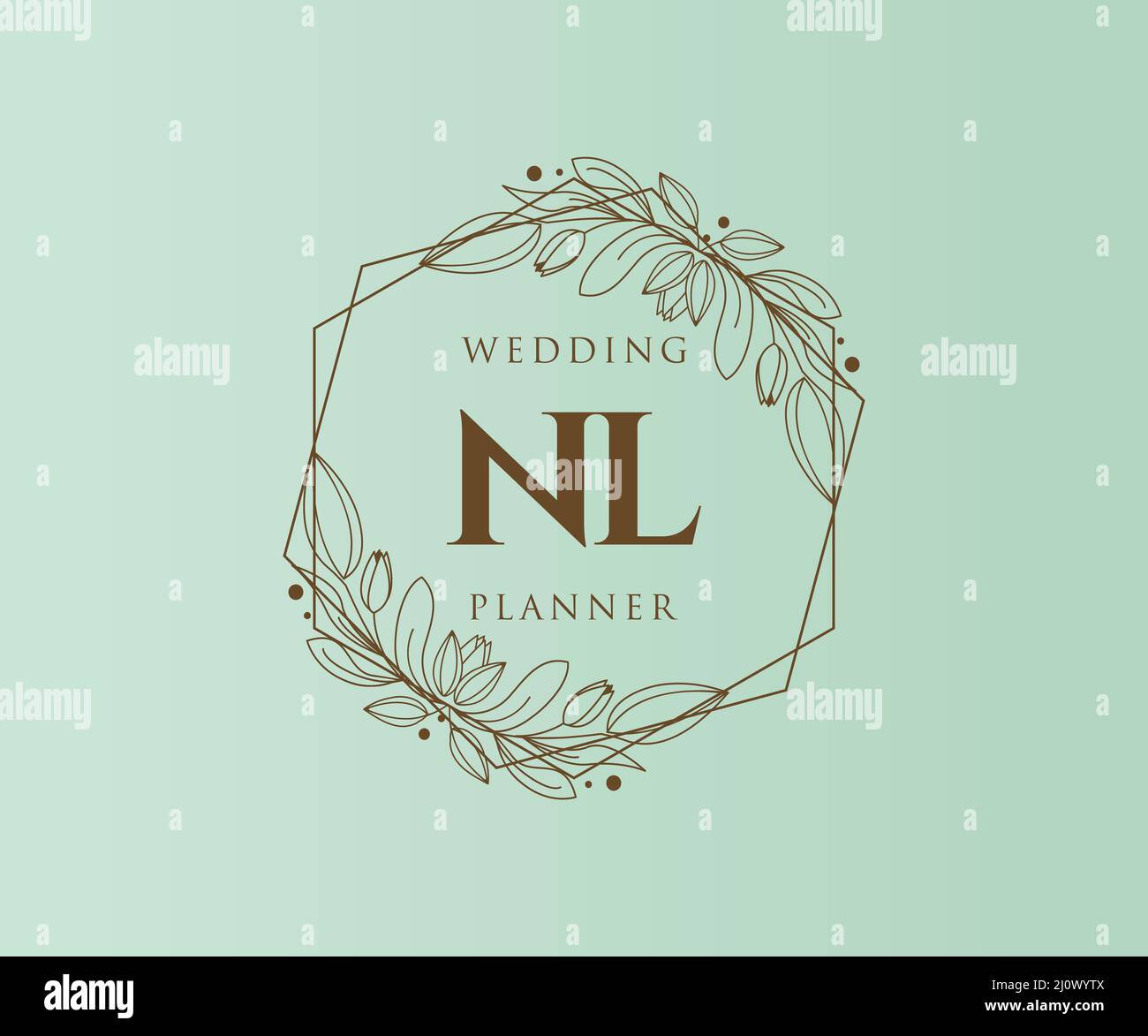 NL Initials letter Wedding monogram logos collection, hand drawn modern ...