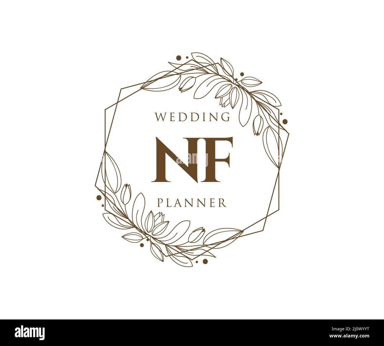 NF Initials letter Wedding monogram logos collection, hand drawn modern ...