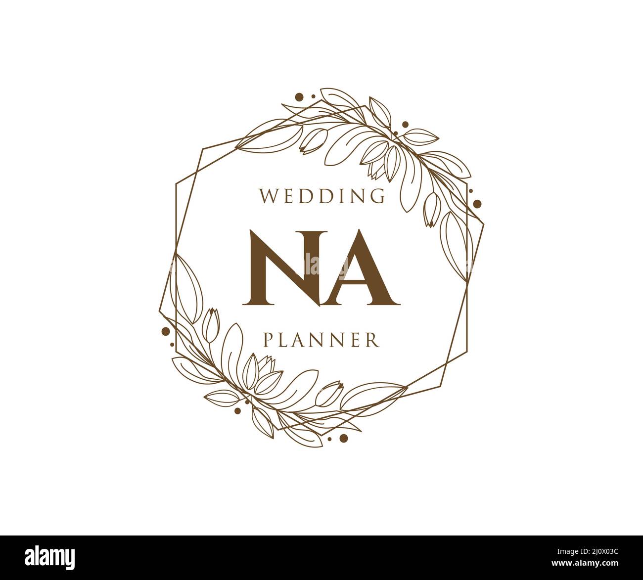 NA Initials letter Wedding monogram logos collection, hand drawn modern ...