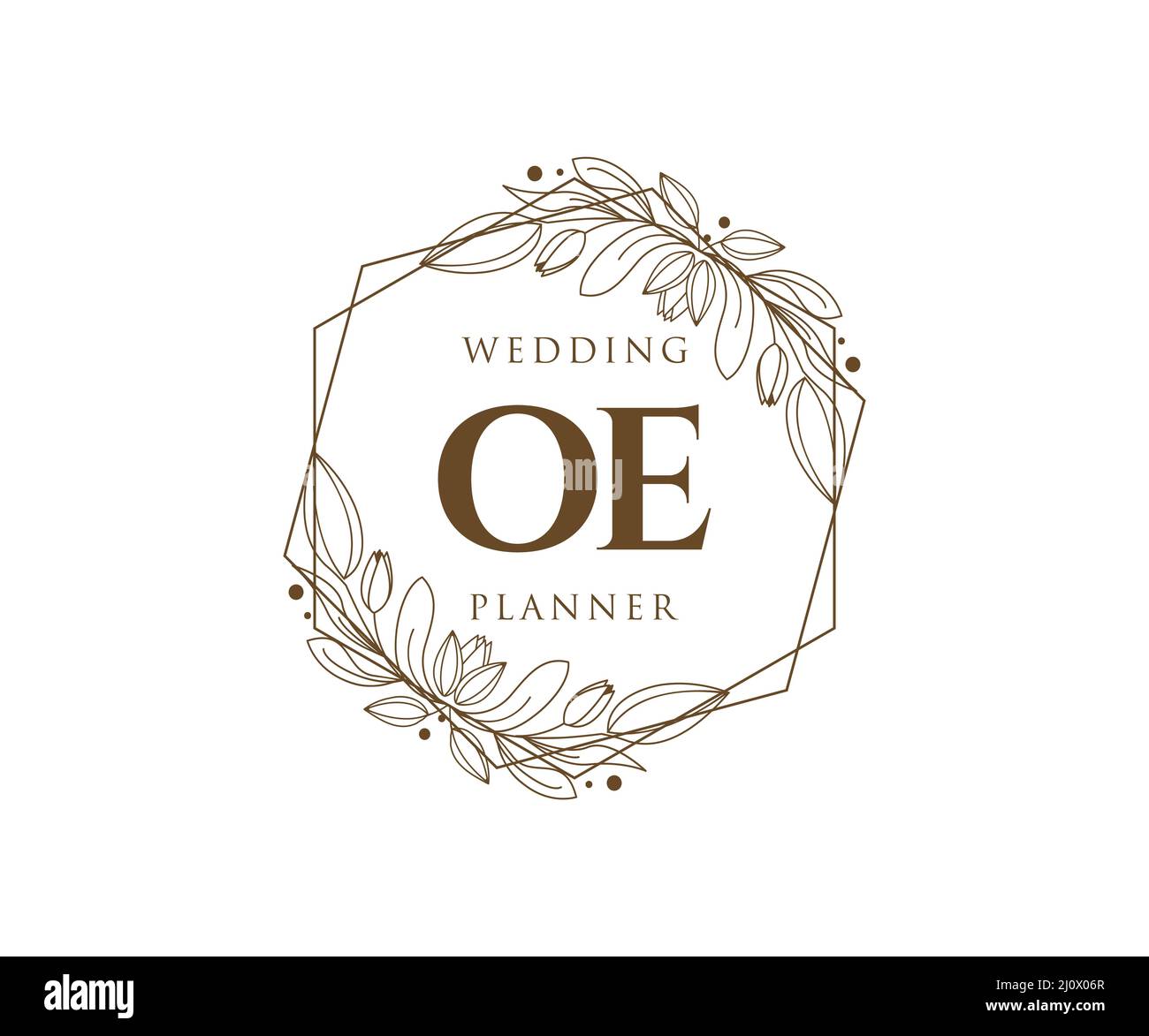 OE Initials letter Wedding monogram logos collection, hand drawn modern ...