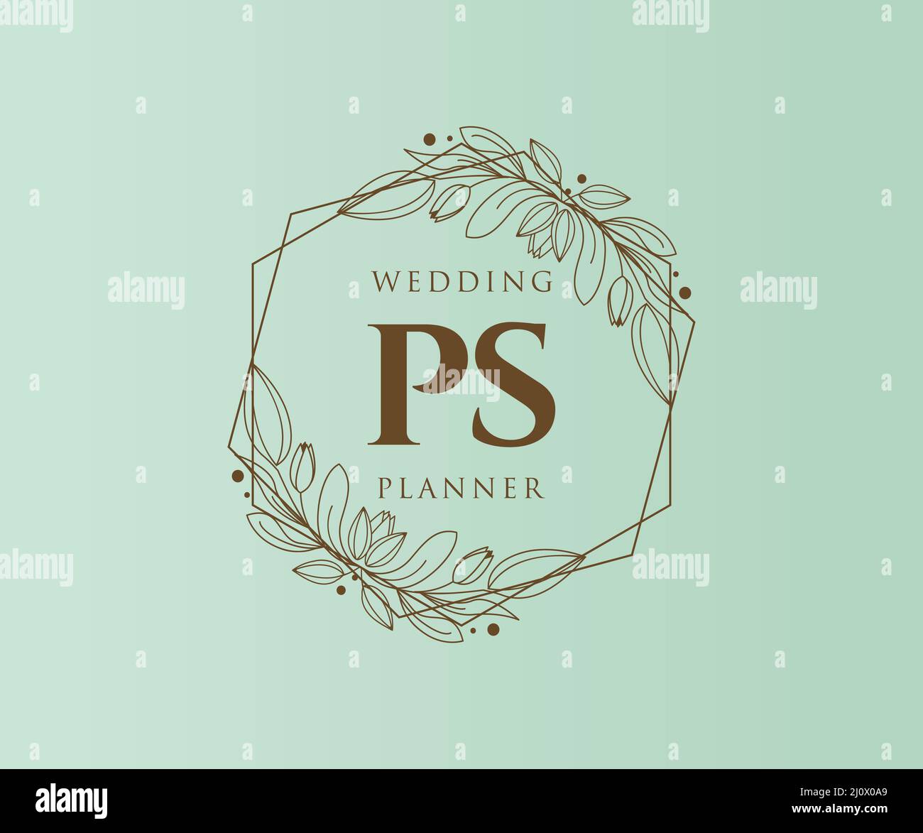 PS Initials letter Wedding monogram logos collection, hand drawn modern ...
