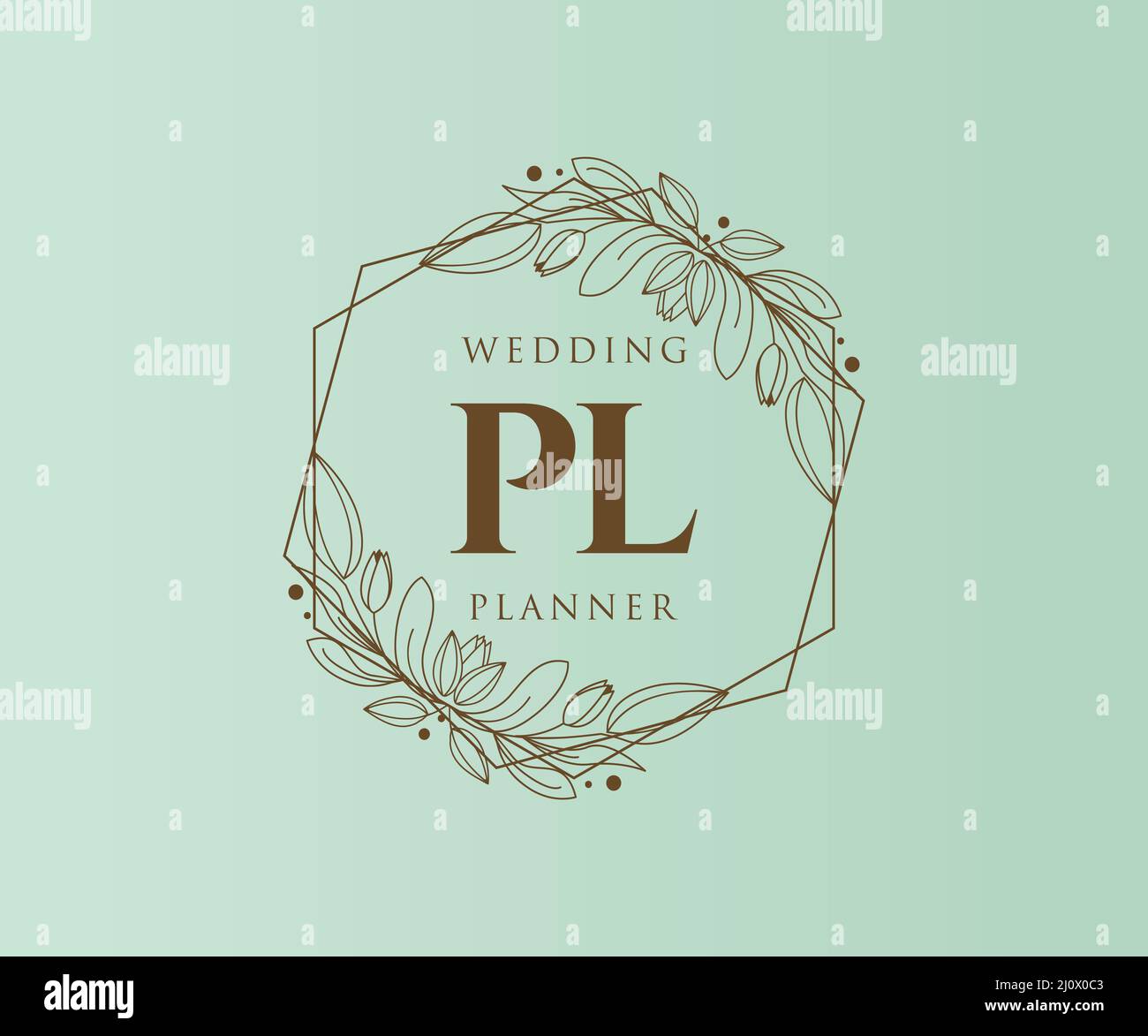 PL Initials letter Wedding monogram logos collection, hand drawn modern ...