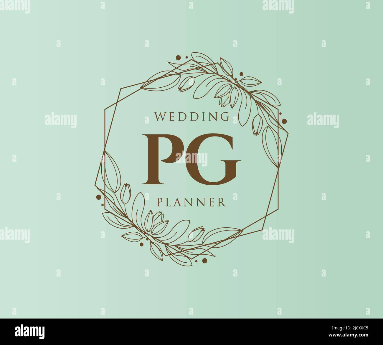 PG Initials letter Wedding monogram logos collection, hand drawn modern ...