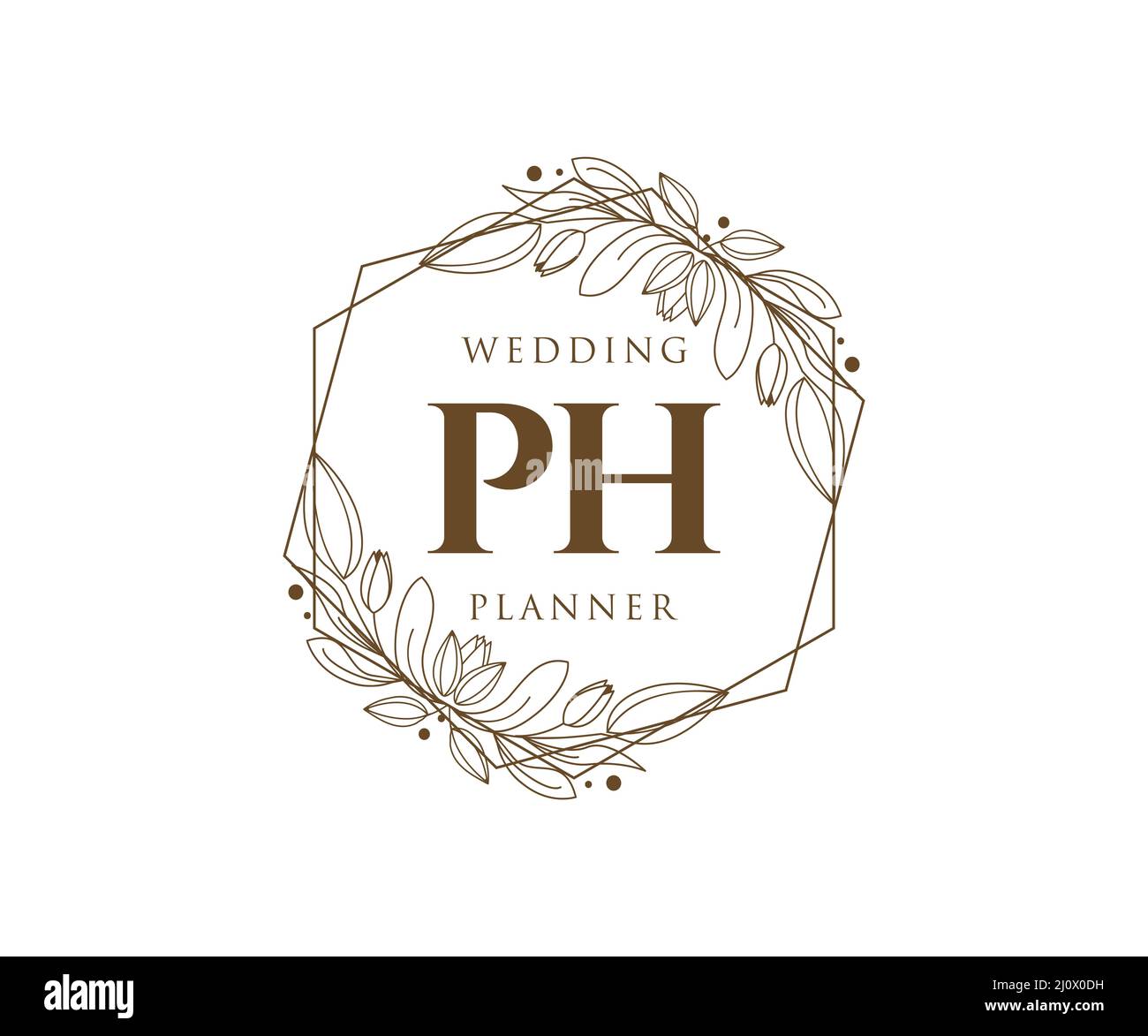PH Initials letter Wedding monogram logos collection, hand drawn modern ...
