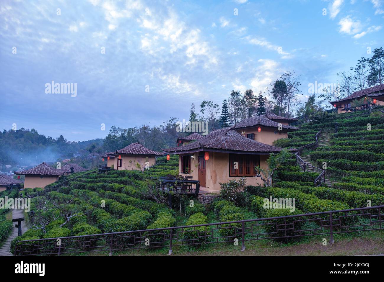 Sunrise at Lee wine Rak Thai, Chinese settlement, Mae Hong Son ...