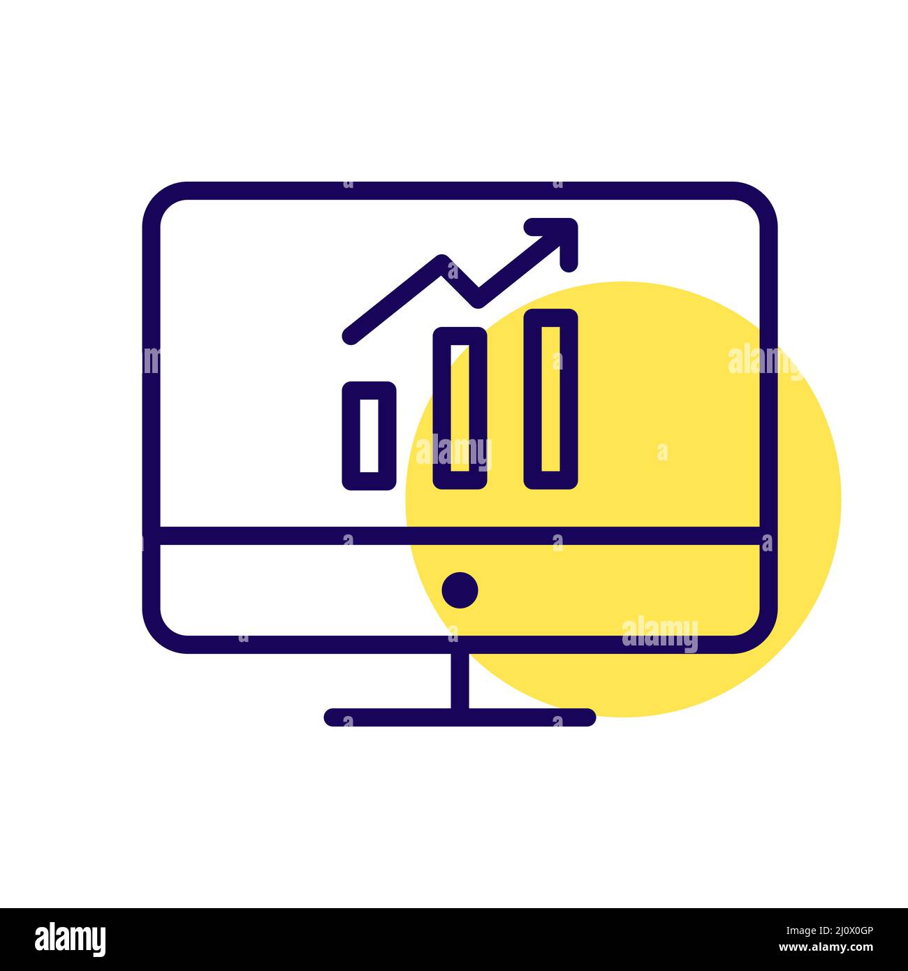 Growing success statistics chart on a pc monitor. Pixel perfect ...
