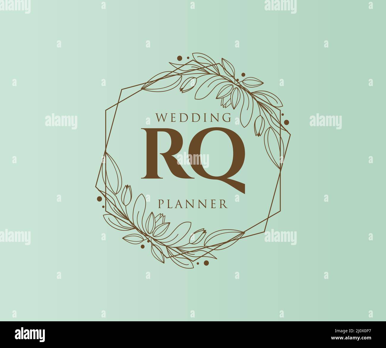 RQ Initials letter Wedding monogram logos collection, hand drawn modern ...