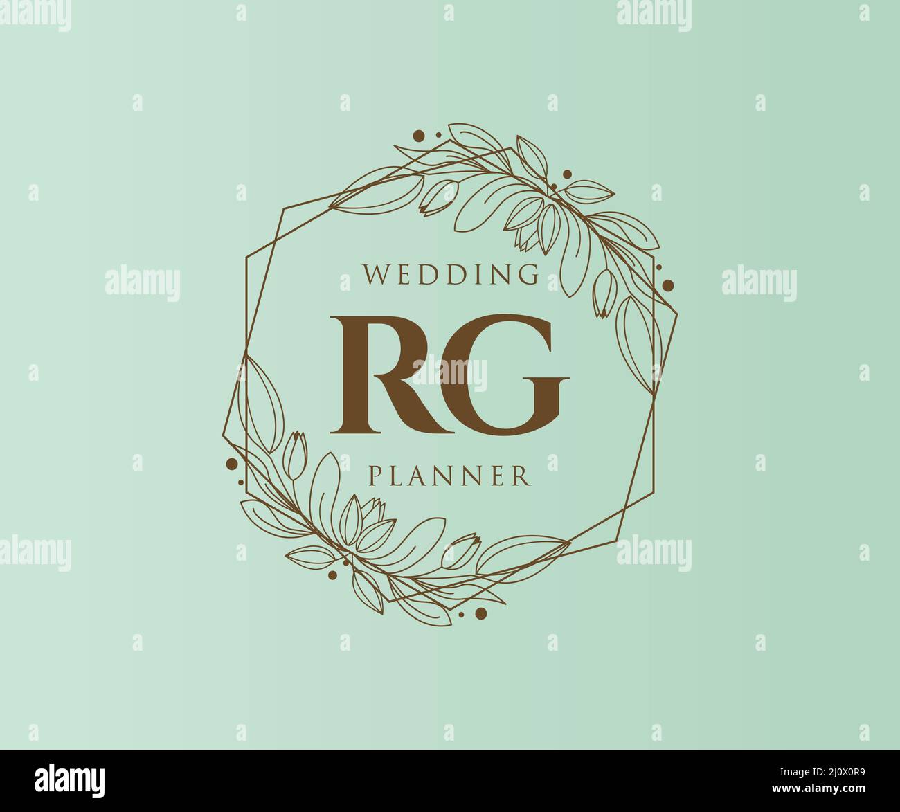 RG Initials letter Wedding monogram logos collection, hand drawn modern ...