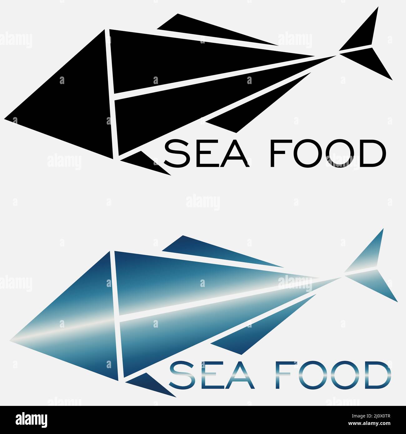 abstract logo of seafood and fish from triangles 1 Stock Vector Image ...