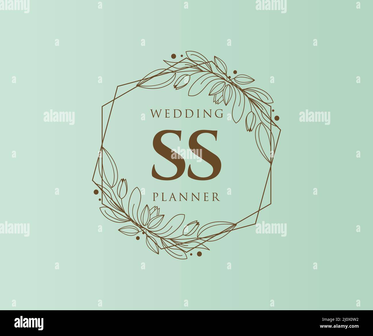 SS Initials letter Wedding monogram logos collection, hand drawn modern ...