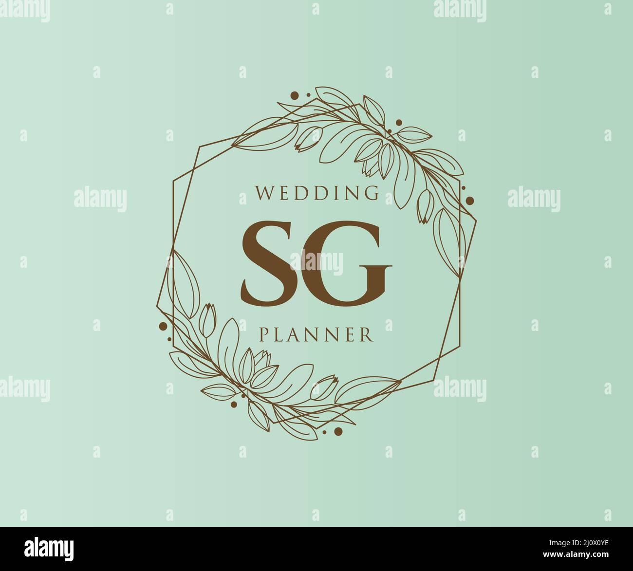 SG Initials letter Wedding monogram logos collection, hand drawn modern ...