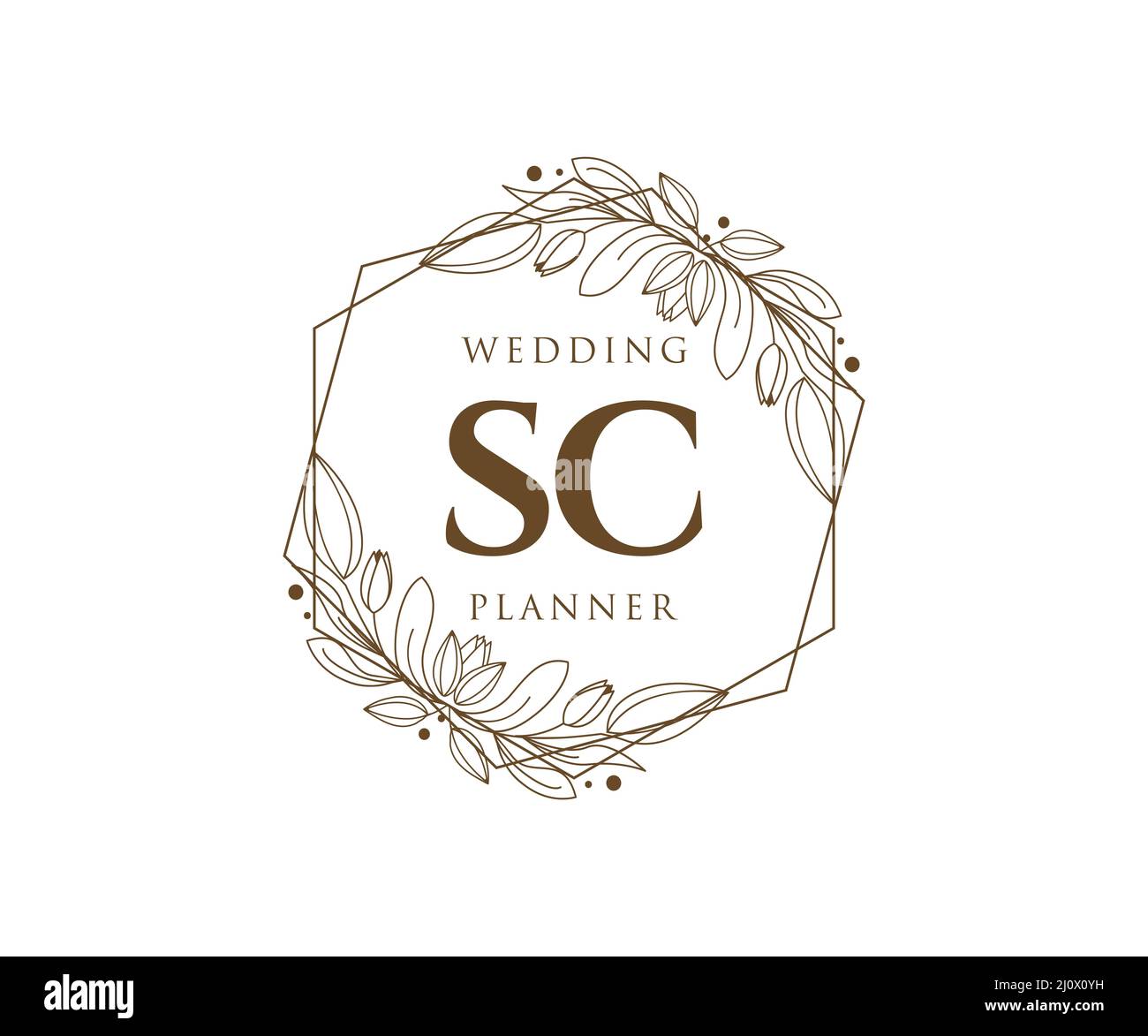 SC Initials letter Wedding monogram logos collection, hand drawn modern ...